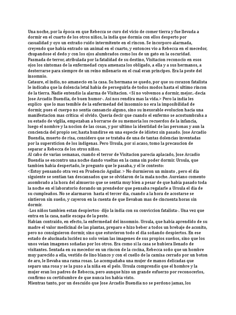 Fragmento de cien años de soledad | PDF | Enfermedades y trastornos | Especialidades Medicas