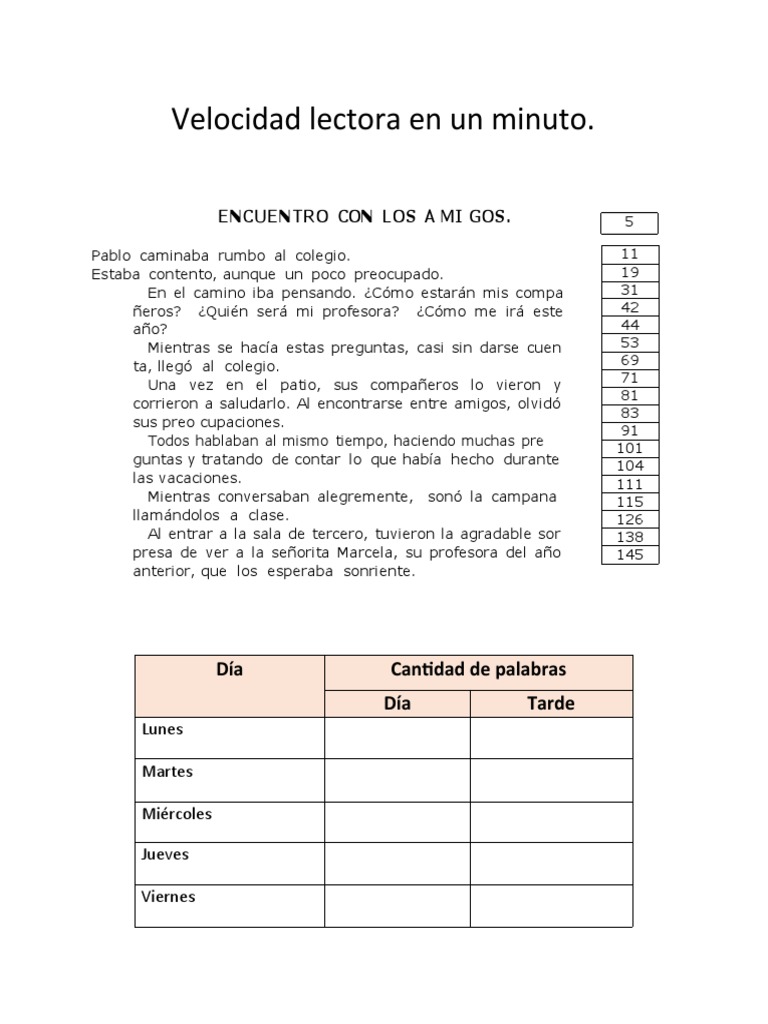 Velocidad Lectora 2 | PDF