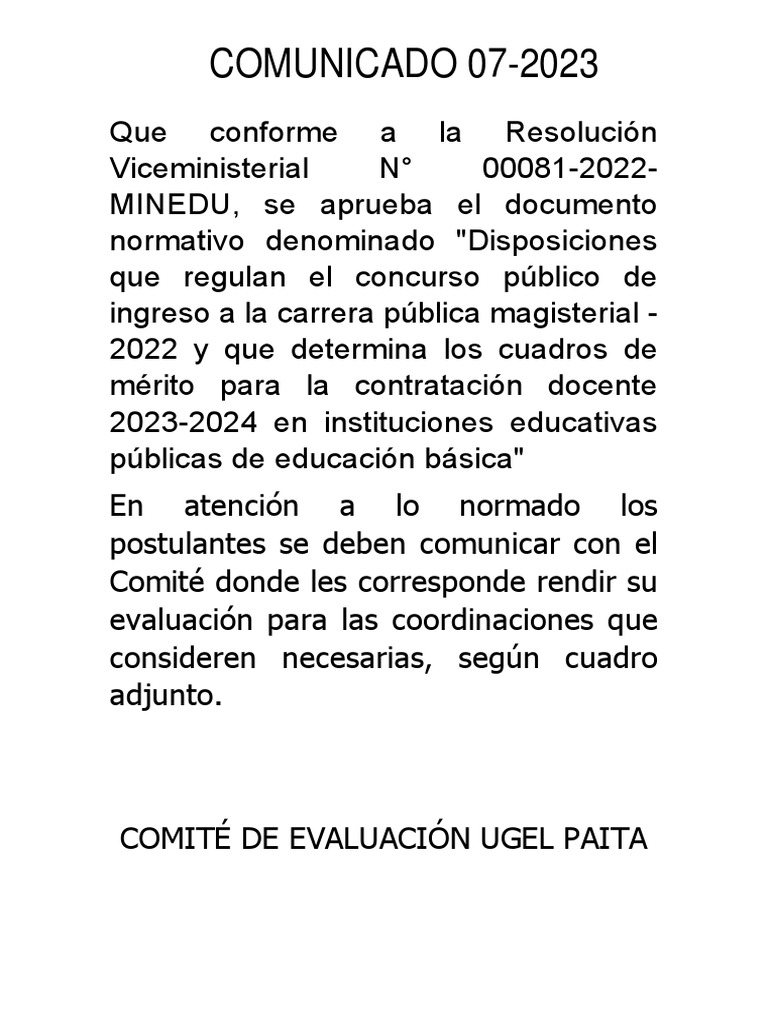 Cuadro de Comunicados 2023-2024 | PDF | Instituciones sociales | Envejecimiento
