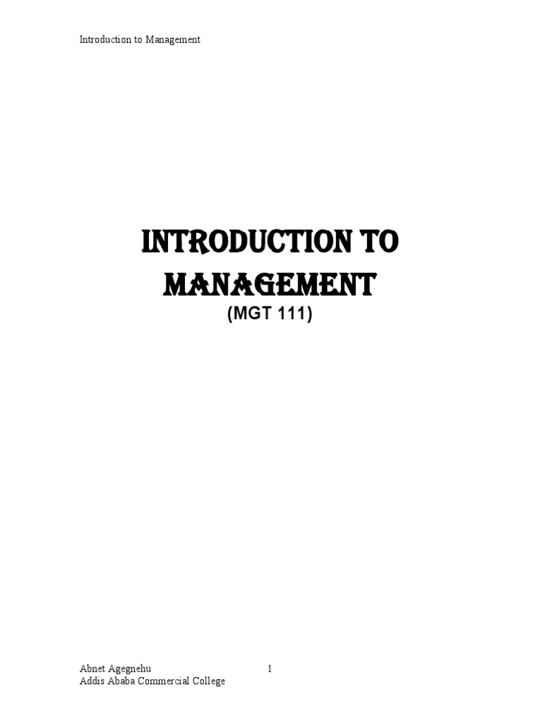 Introduction To Management | PDF | Science | Knowledge