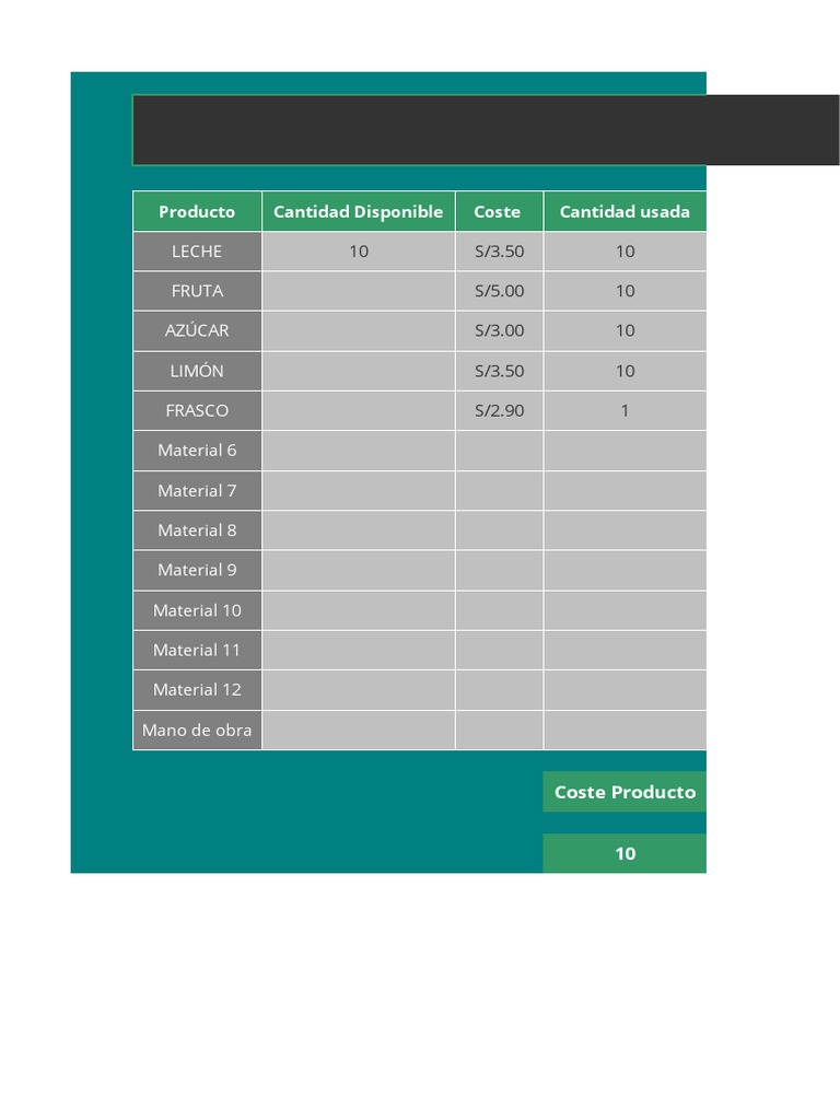 Plantilla de Excel Gratuita para Calcular El Precio de Un Producto ... Plantilla de Excel Gratuita para Calcular El Precio de Un Producto ...
