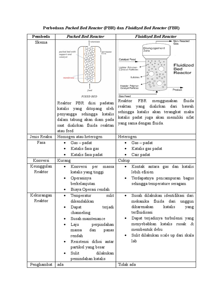 Perbedaan Packed Bed Reactor (PBR) Dan Fluidized Bed Reactor (FBR ...