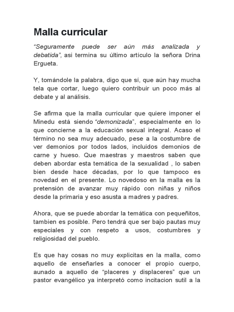 Malla Curricular | PDF