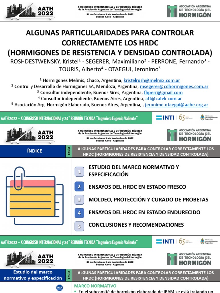 Control de Hormigones HRDC | PDF | Hormigón | Pascal (Unidad)