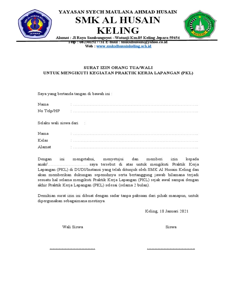 Surat Ijin Ortu | PDF