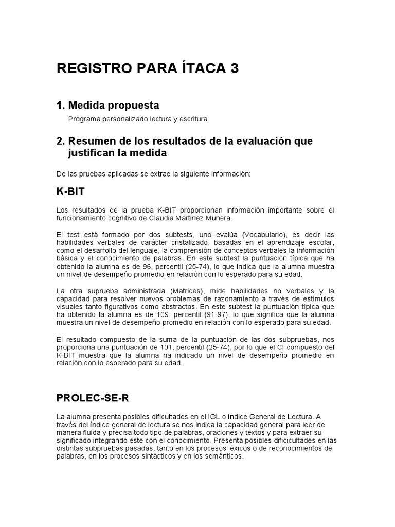 Registro Para taca 3 1 Medida Propuesta 2 Resumen De Los Resultados