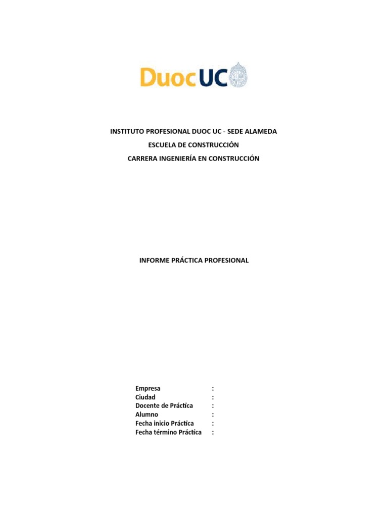 (Modelo) Informe P. Profesional - Nombre y Apellido | PDF