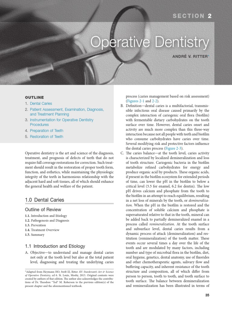 Operative Dentistry | PDF | Tooth Enamel | Oral Hygiene