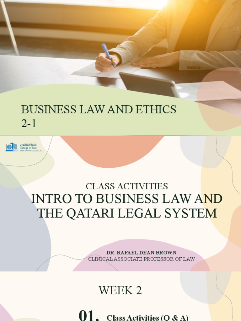 Intro to Qatari Business Law & Ethics | PDF