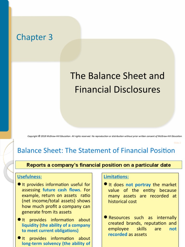 Chapter Three The Balance Sheet and Financial Disclosures | PDF ...