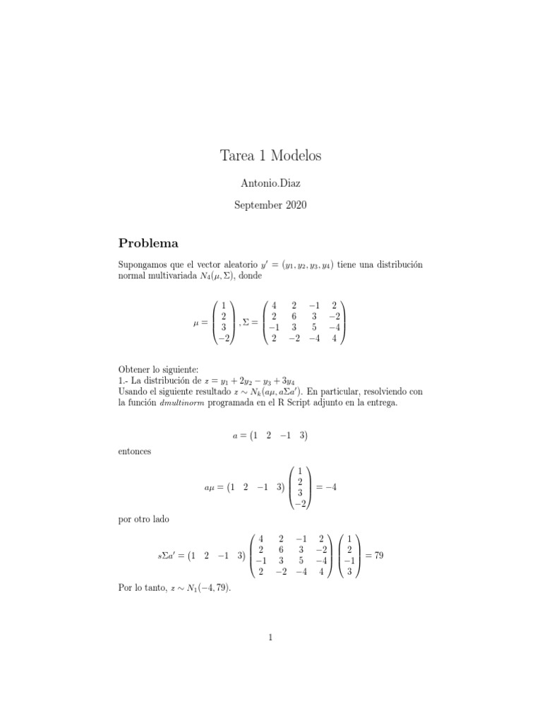 T1 Modelos Antonio Diaz | PDF | Teoría estadística | Estadísticas