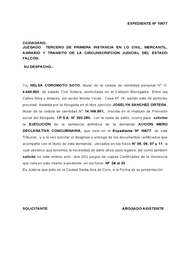 Solicitud de Desglose | PDF