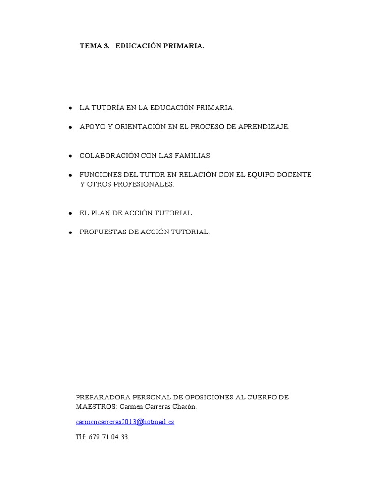 Tema Oposición | PDF | Enseñando | Maestros