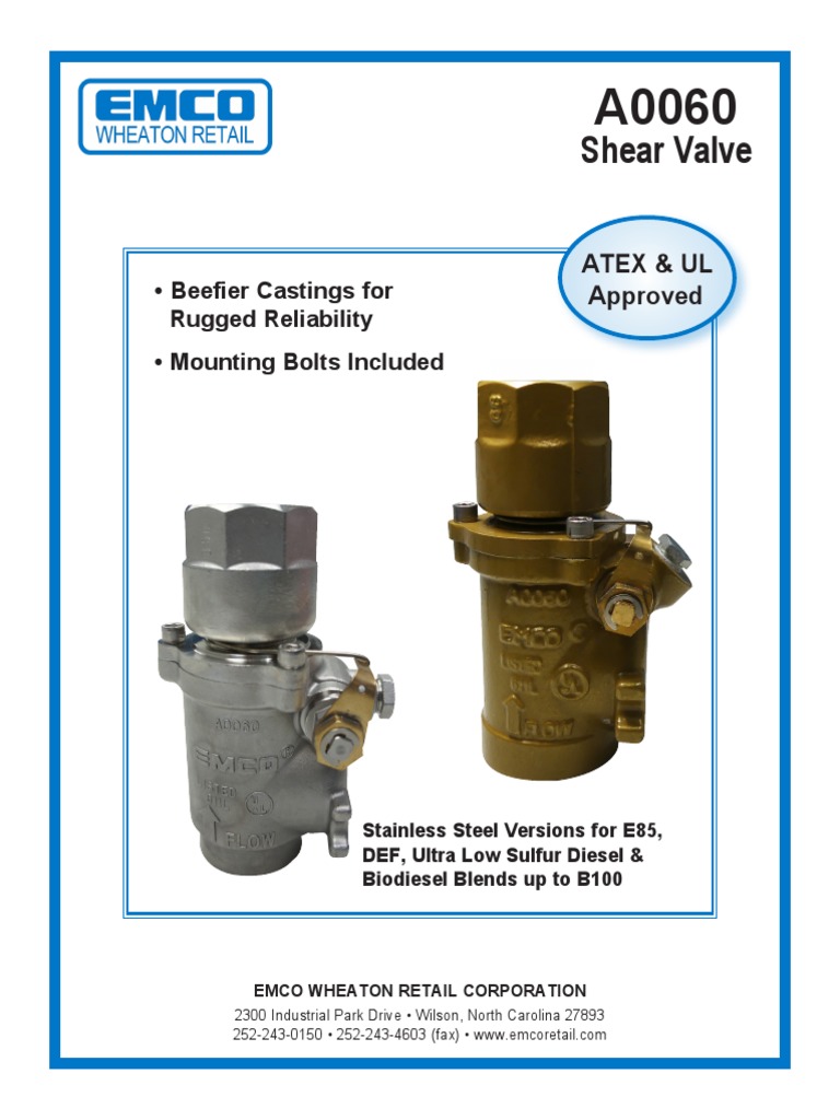 A0060 Shear Valve | Download Free PDF | Valve | Biodiesel