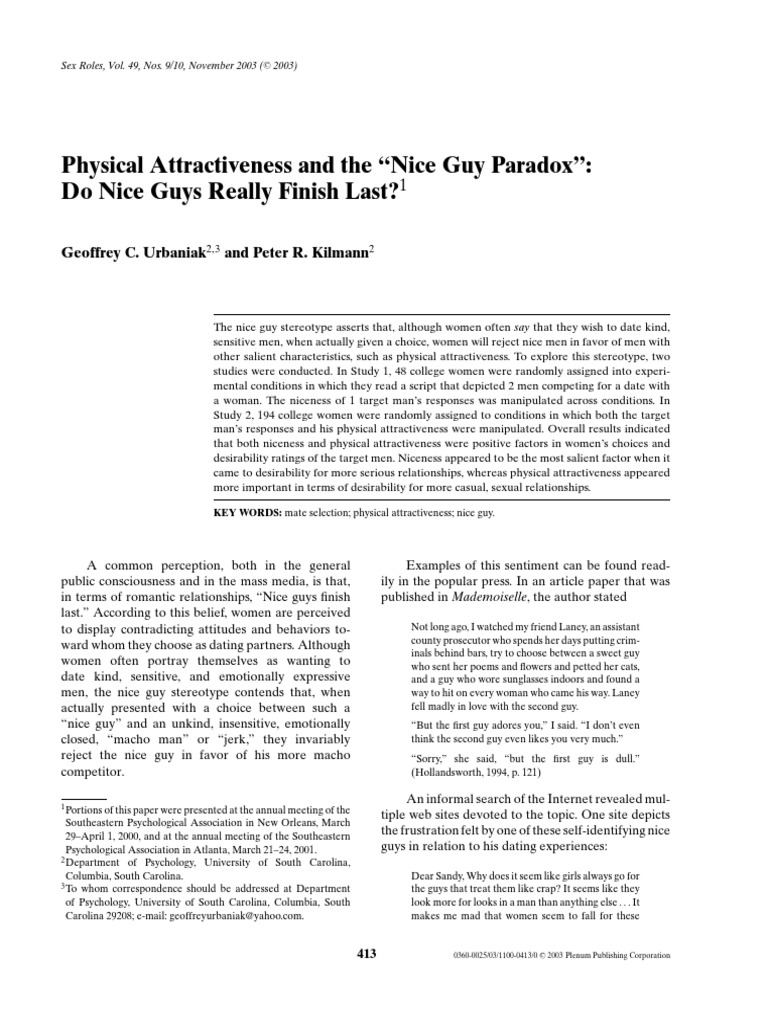Niceguy | PDF | Physical Attractiveness | Sexual Orientation