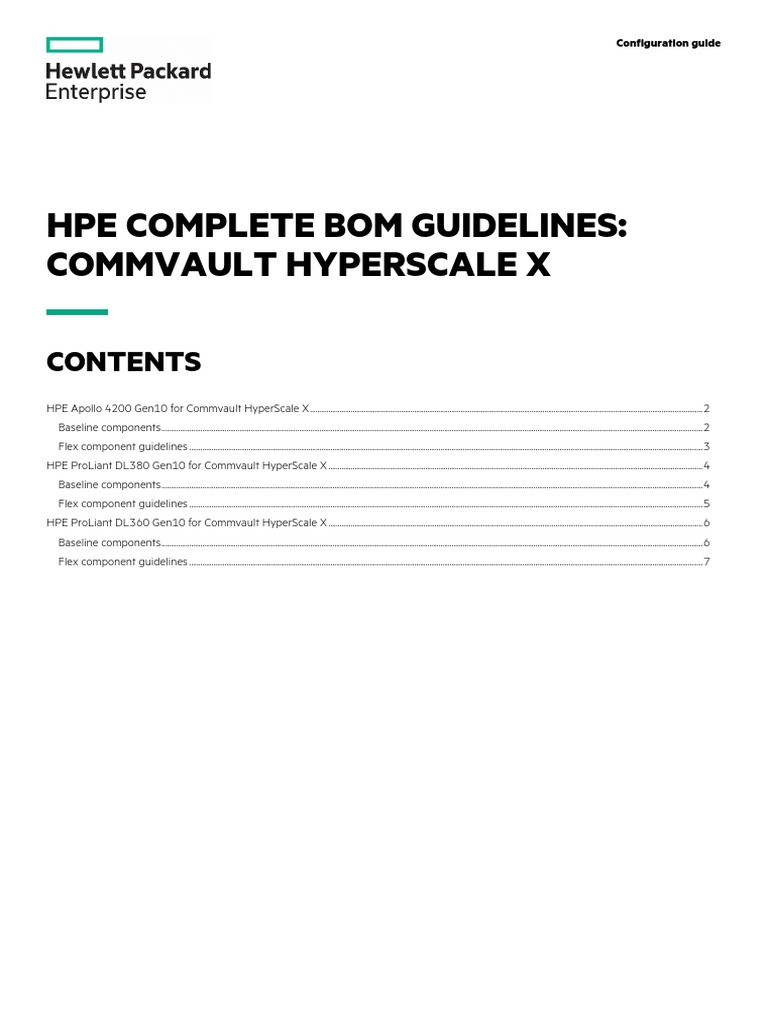 HPE Complete BOM Guidelines - Commvault HyperScale X Configuration Guide-A00060014enw | Download ...