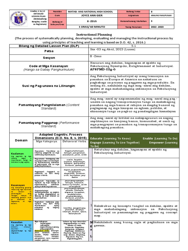 DLP Ap 8 Q3 - Cot | PDF
