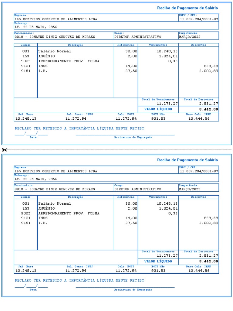Contra Cheques | PDF | Relações de trabalho | Trabalho