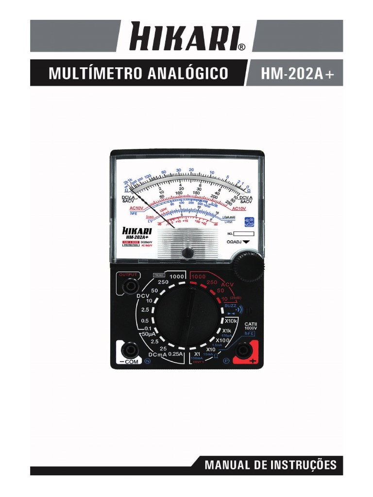 21N077 Manual Multimetro Digital HM 202a | PDF | Rede elétrica | Diodo