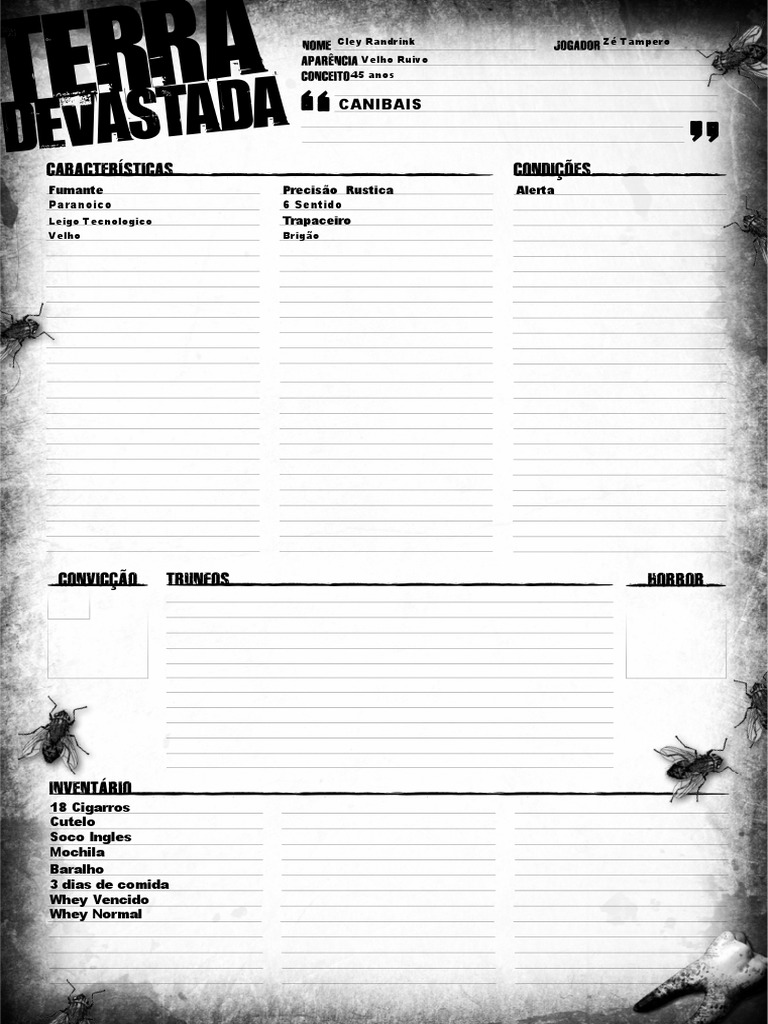 Ficha Editavel Terra Devastada | PDF