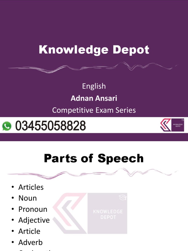 Knowledge Depot: English Competitive Exam Series | PDF | Noun | Verb