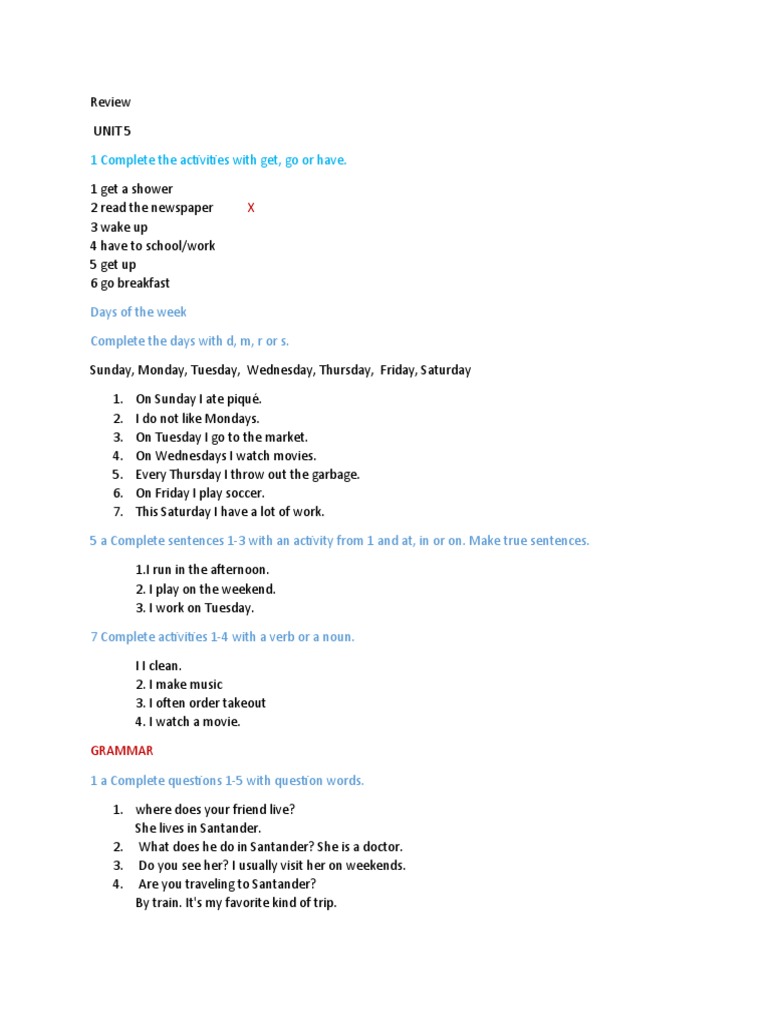 Review Unit 5 and 6 | PDF