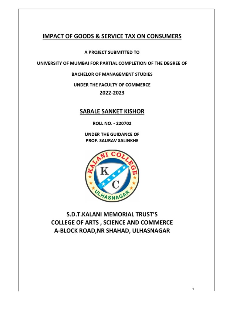 Impact of Goods and Service Tax On Consumers, GST | PDF | Value Added ...