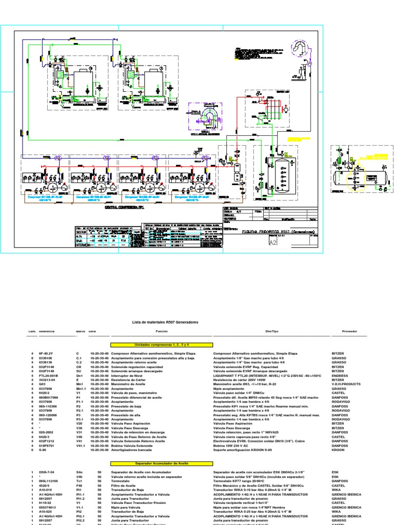 Esqema Frig R507 | PDF | Gases | Ingeniería mecánica
