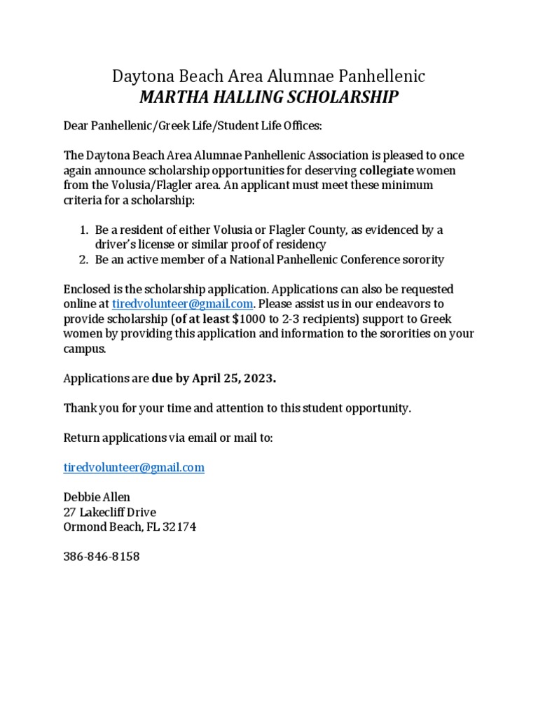 Dbap Scholarship Application 2023 | PDF | Fraternities And Sororities