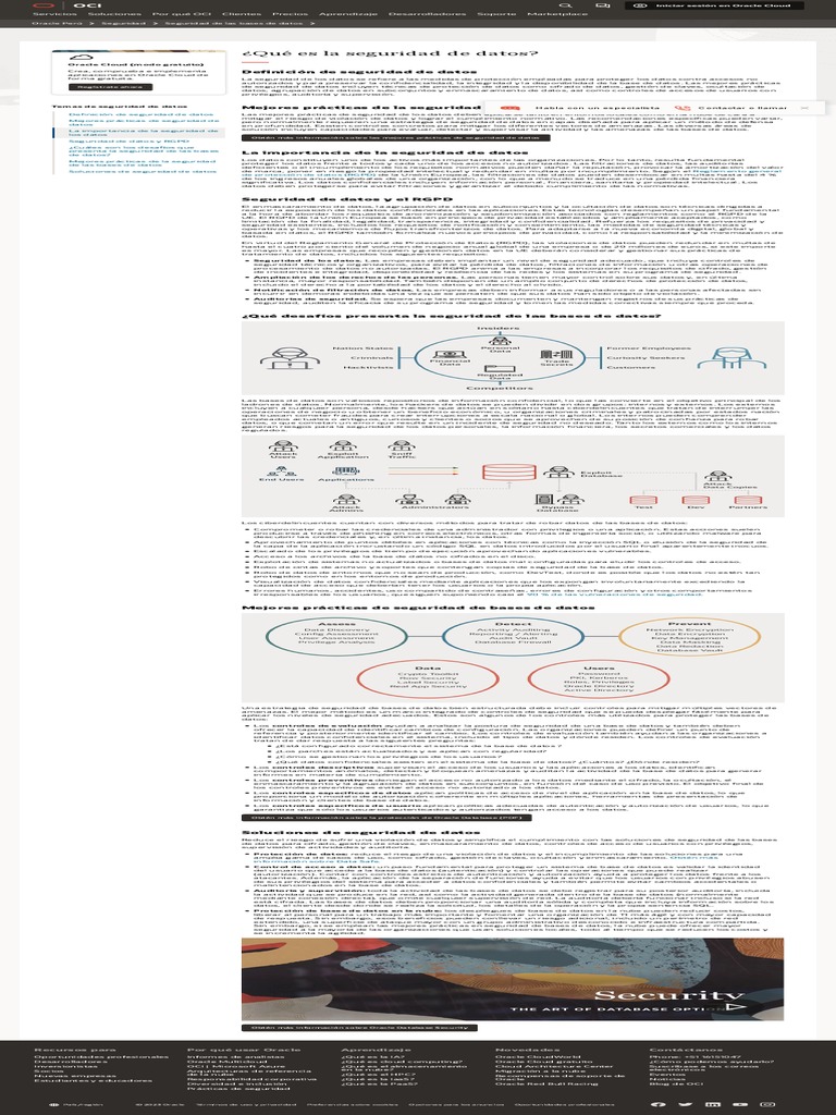 ¿Qué Es La Seguridad de Datos - Oracle Perú | PDF | Computación en la ...