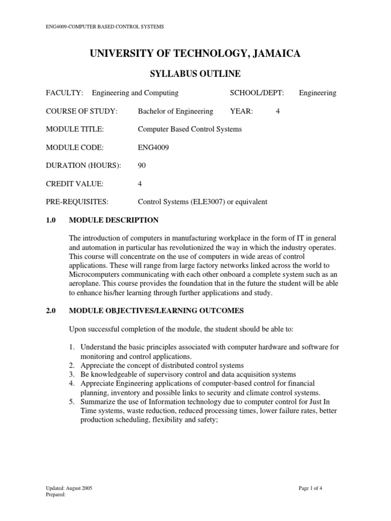 Eng4009-Computer Based Control Systems | PDF | Systems Theory | Systems ...