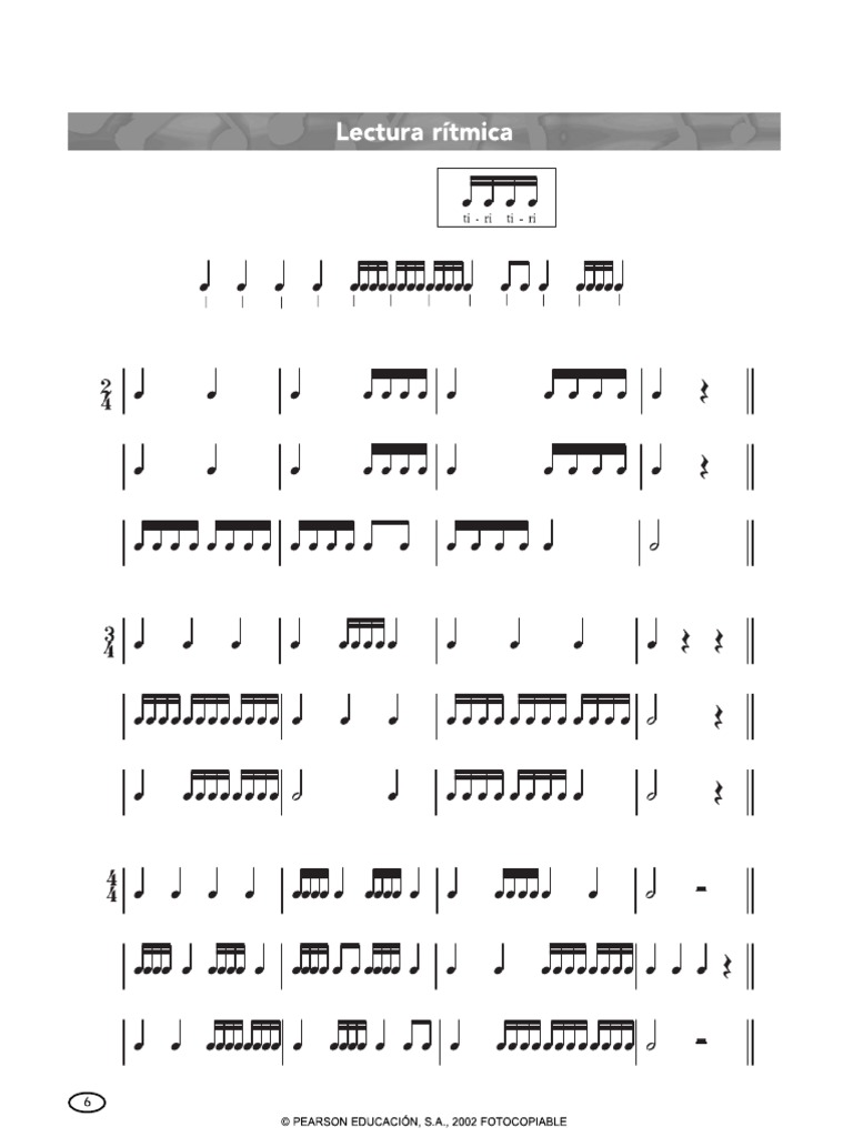 Ejercicios ritmicos 2 -cuartina | PDF