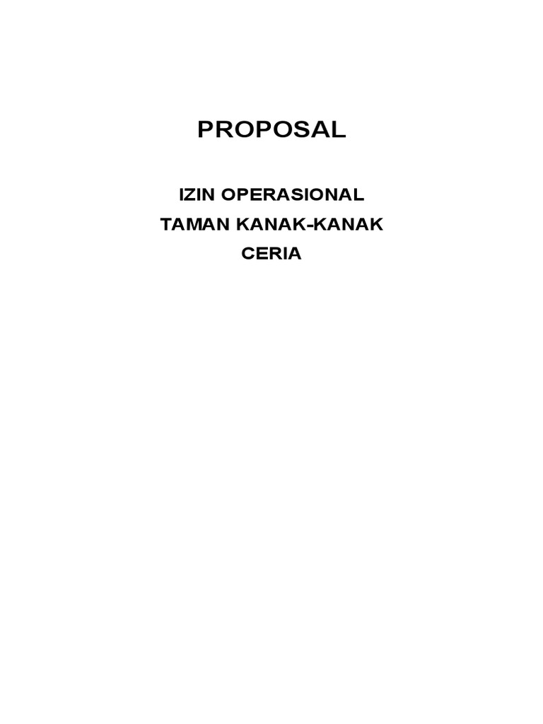 Proposal Izin Operasional Paud | PDF