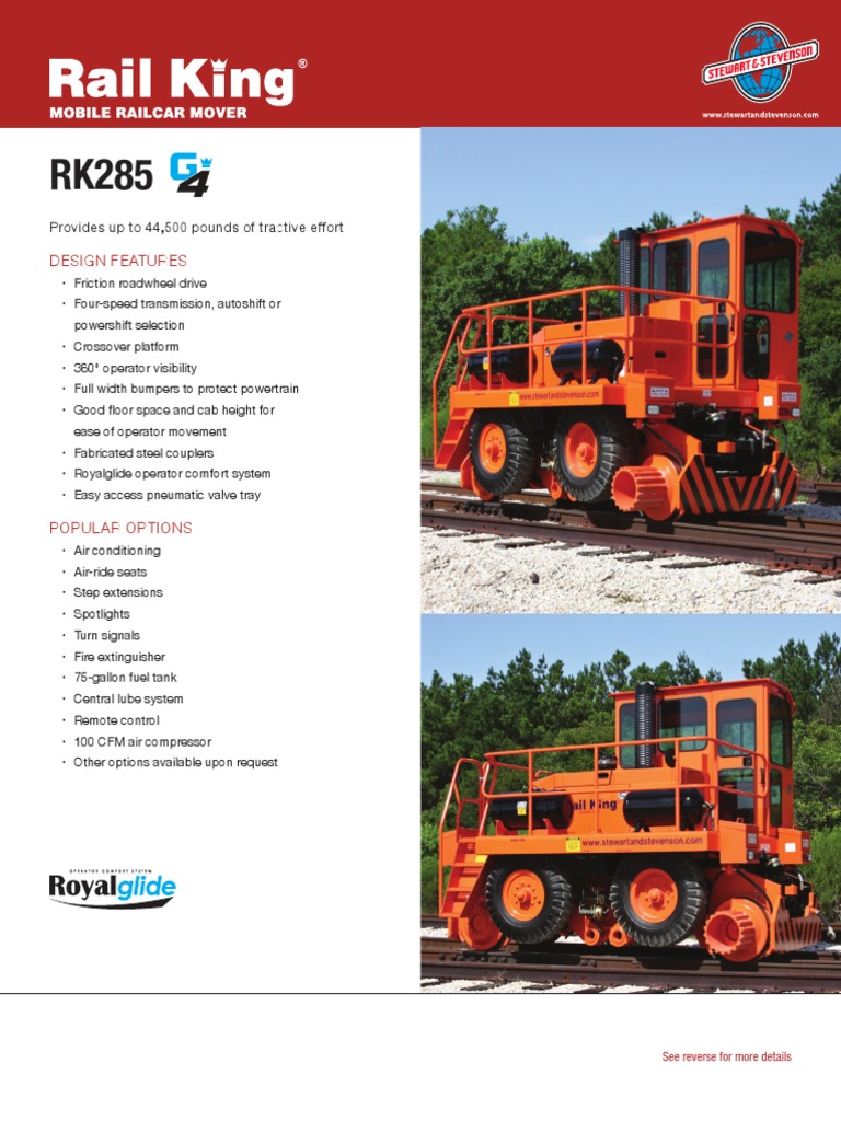 RK Railking 285 g4 Spec Sheet | PDF | Truck | Rail Transport