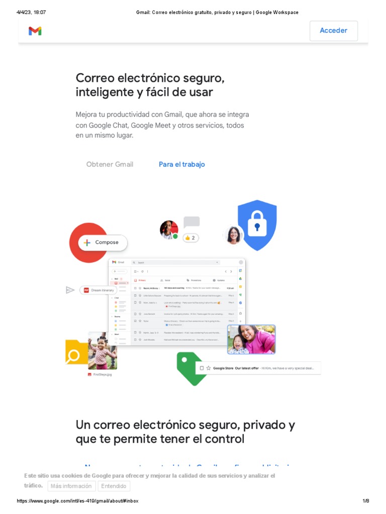 Gmail - Correo Electrónico Gratuito, Privado y Seguro - Google ...