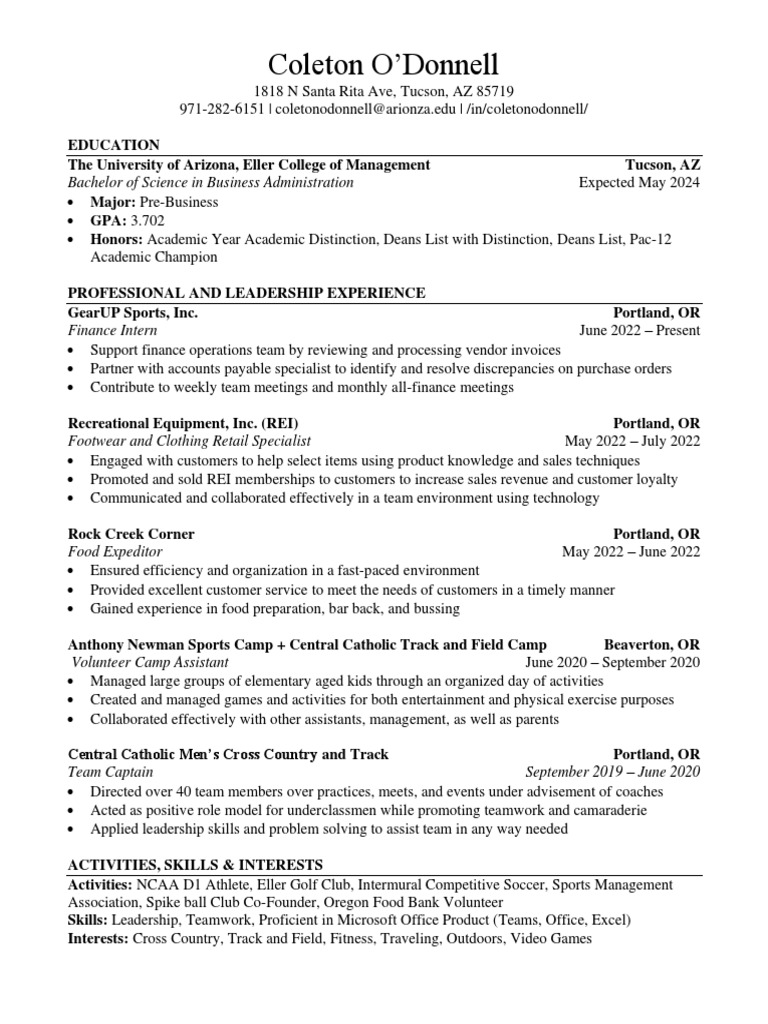 Resume 1 | PDF | Business