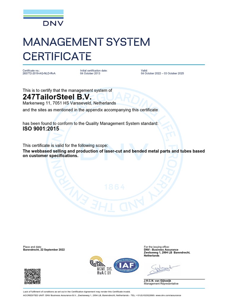 Iso 9001 Certificate | PDF | Certification | Iso 9000