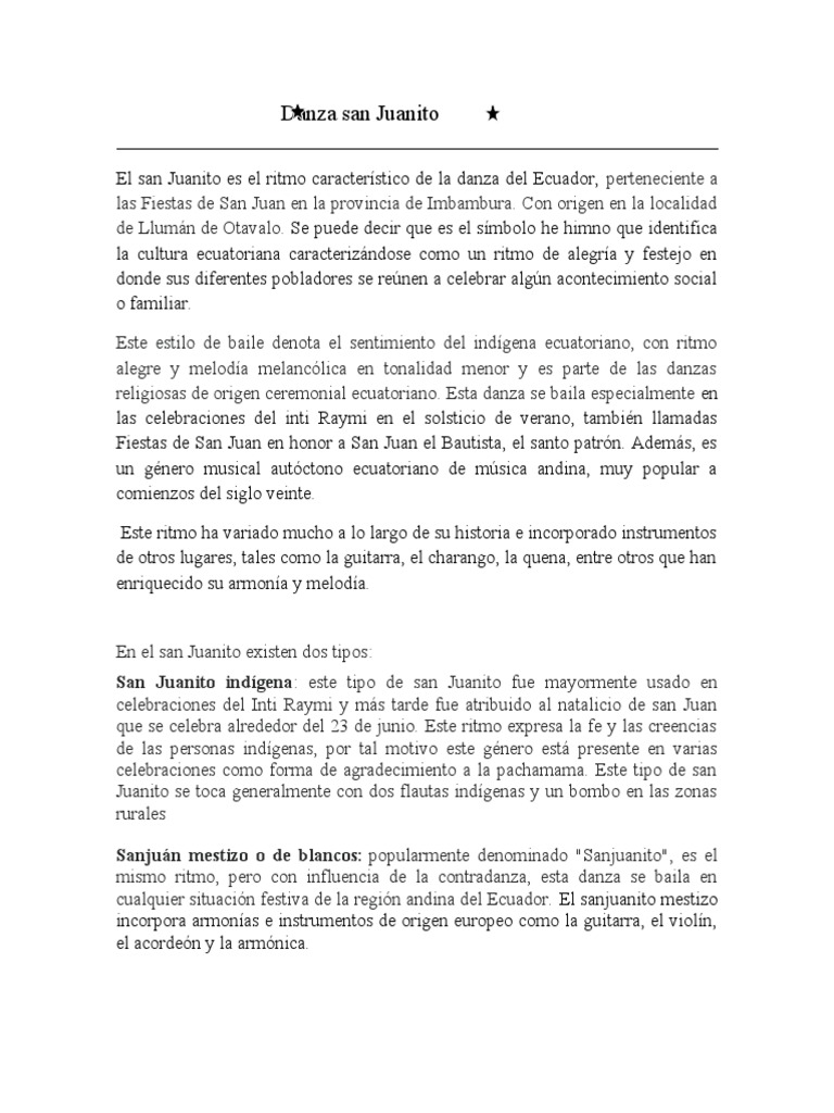 El San Juanito | PDF | Bailes | Ecuador