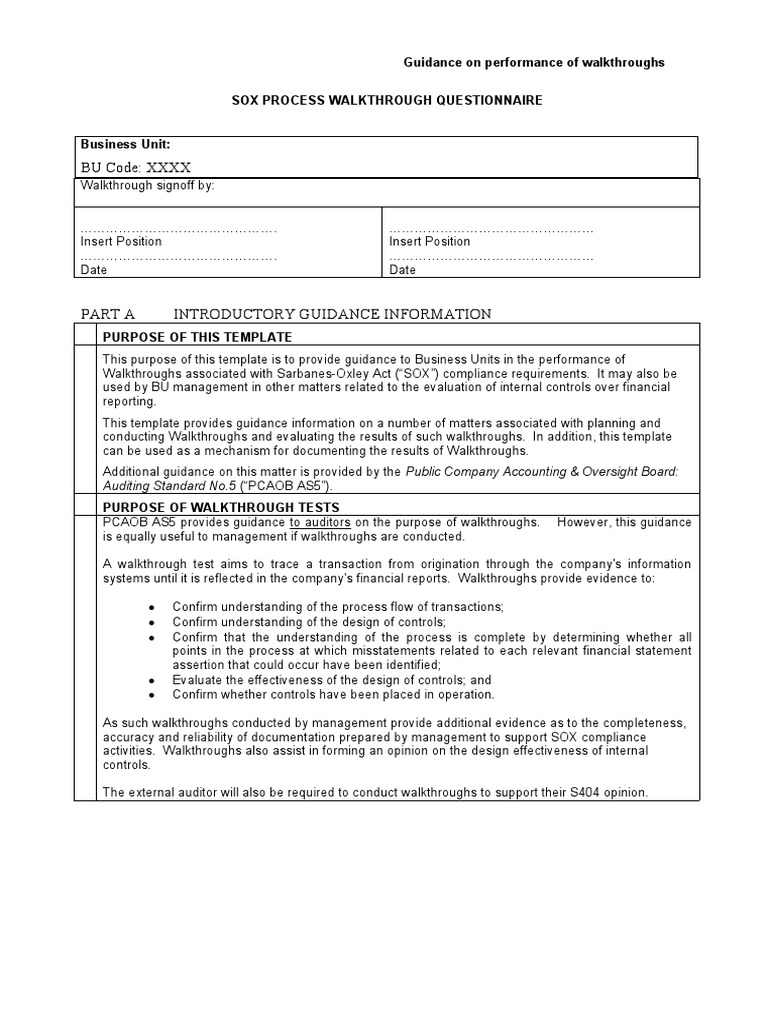 SOX Process | PDF | Audit | Sarbanes–Oxley Act