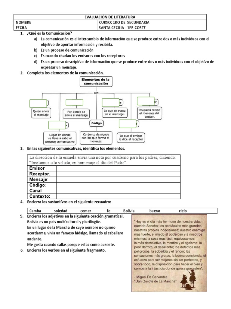 Evaluación de Literatura | PDF