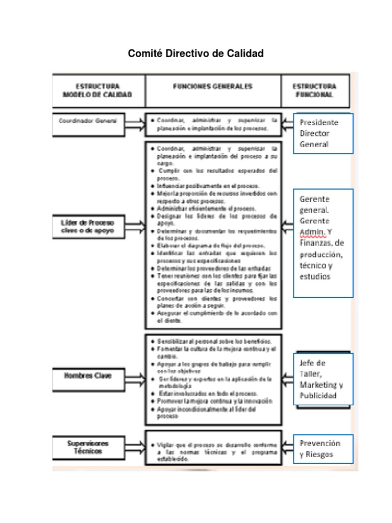 Comité Directivo de Calidad | PDF