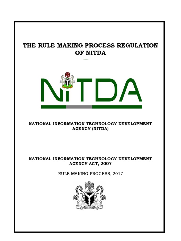 NITDA Rule Making Process Regulation | PDF | Rulemaking | Government