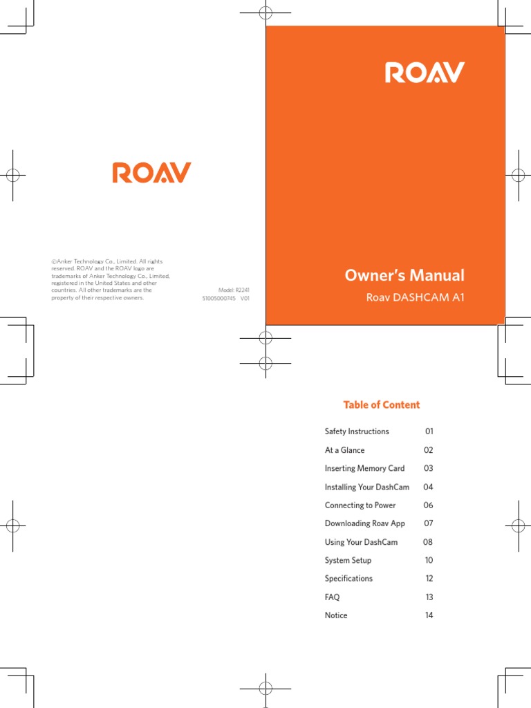 Roav DASHCAM R2241 A1-MANUAL | PDF | Electromagnetic Interference ...