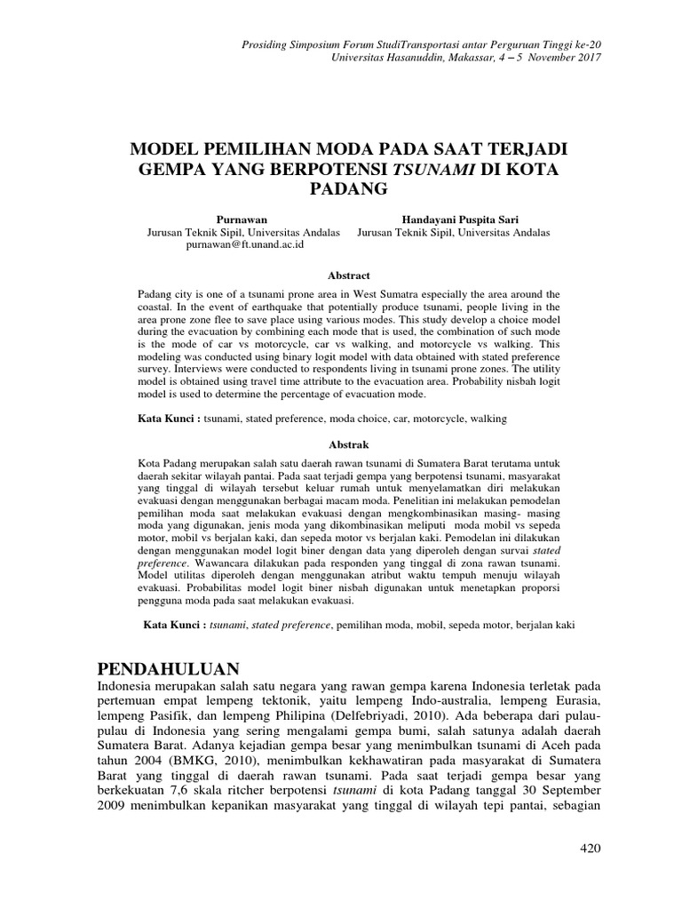 Pemilihan Moda Evakuasi Tsunami | PDF