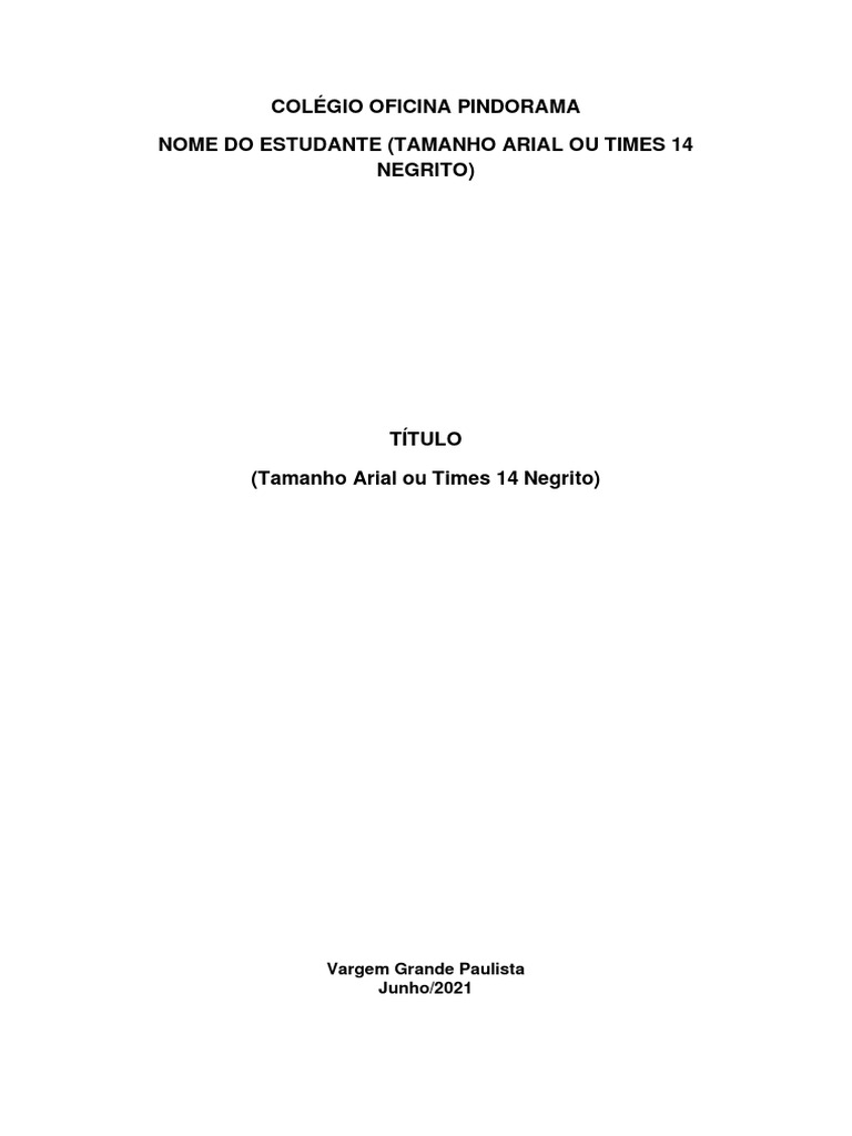 Modelo Tcc Artigo Científico Pdf Pdf Abstract Resumo Science