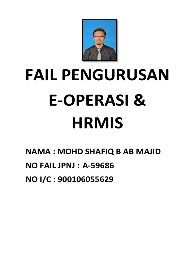 Cover Depan Fail Pengurusan Eoperasi & Hrmis | PDF