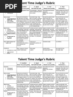 Talent Show Judging Rubric | PDF | Audition | Performing Arts