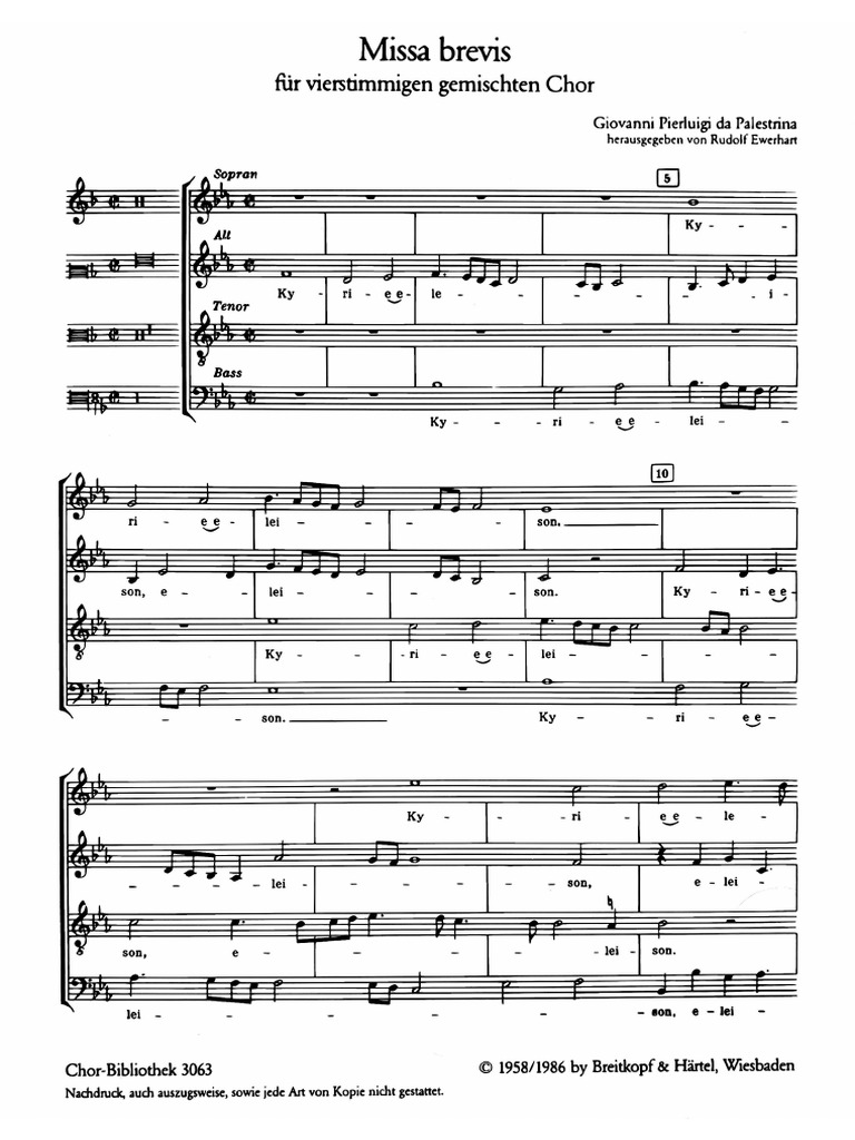 Kyrie Brevis Palestrina | PDF