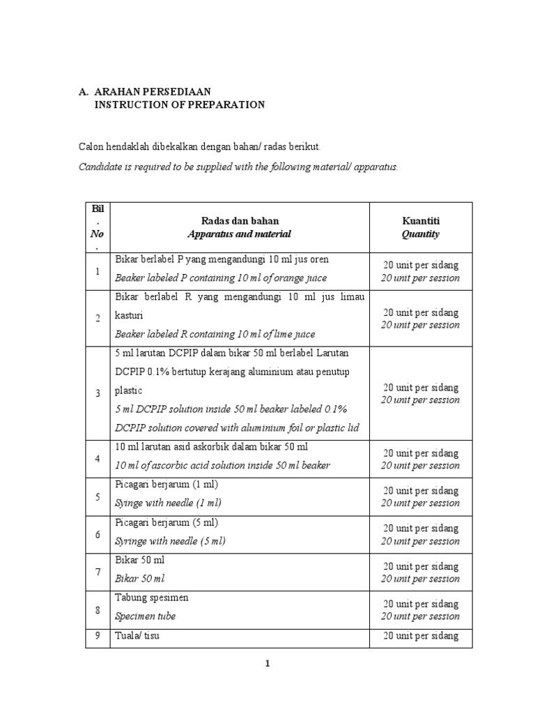 ARAHAN PERSEDIAAN-SET 2 | PDF | Food And Drink | Drink