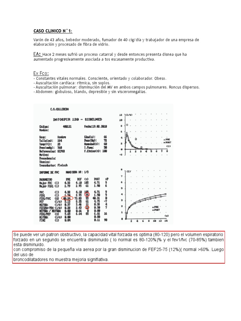 CASO CLINICO Practico Espiro y Gasespffg | PDF | Enfermedades y trastornos humanos | Sistema ...